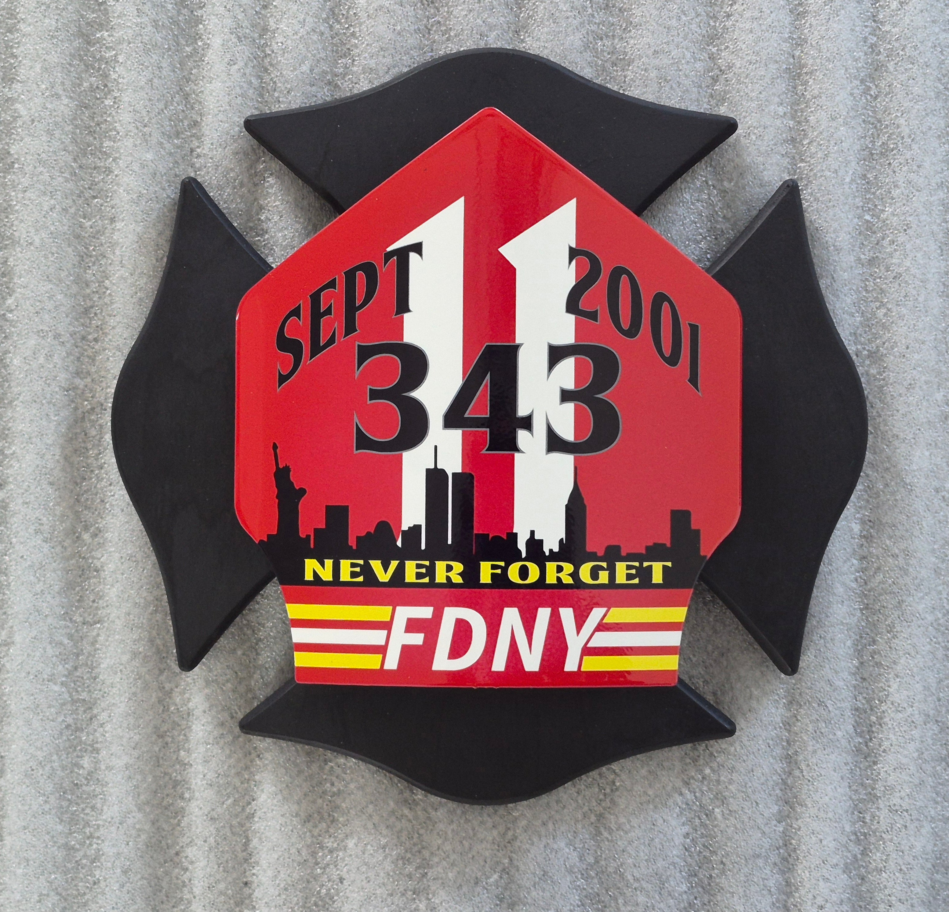 FDNY never forget 911 memorial shield and plaque – BoxAlarmInk